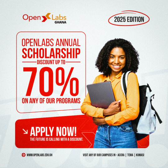 Building Brighter Tech Futures: OpenLabs Ghana Offers Up to 70% Scholarships - OpenLabs Blog